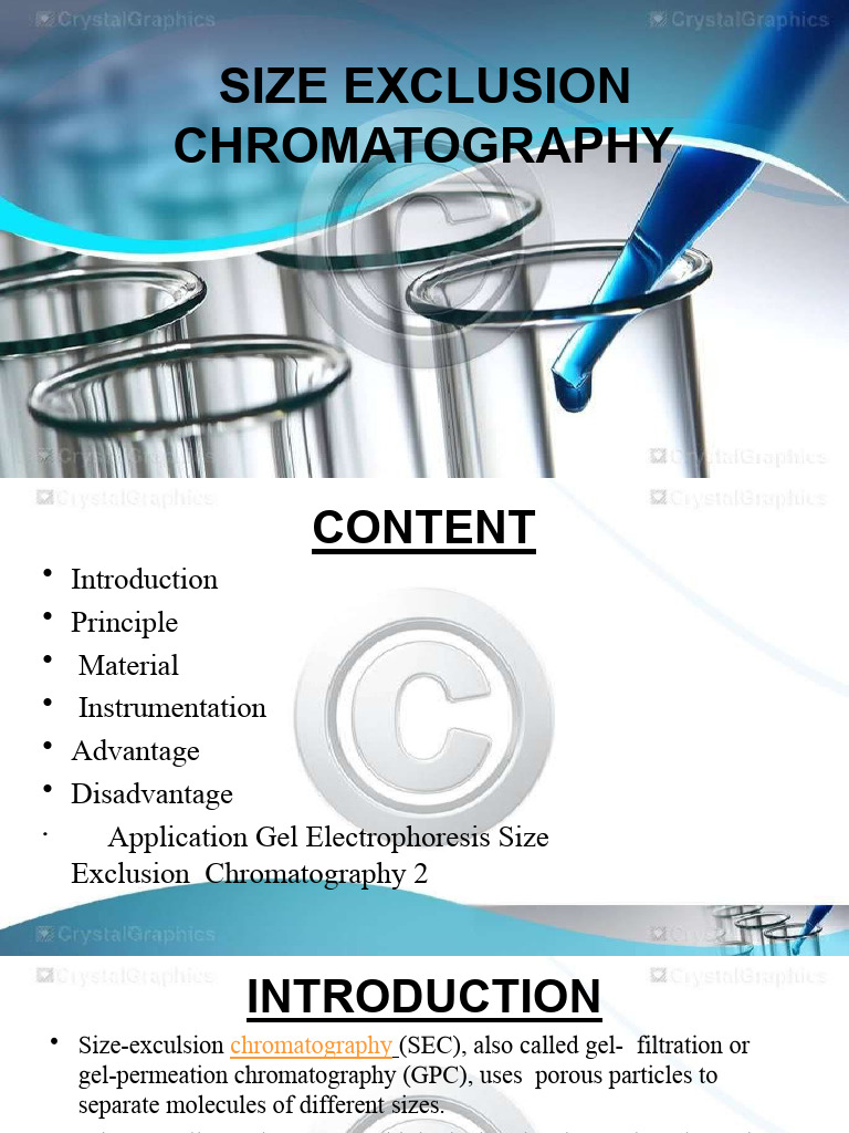Size Exclusion Chromatography | PDF | Chromatography | Physical Chemistry