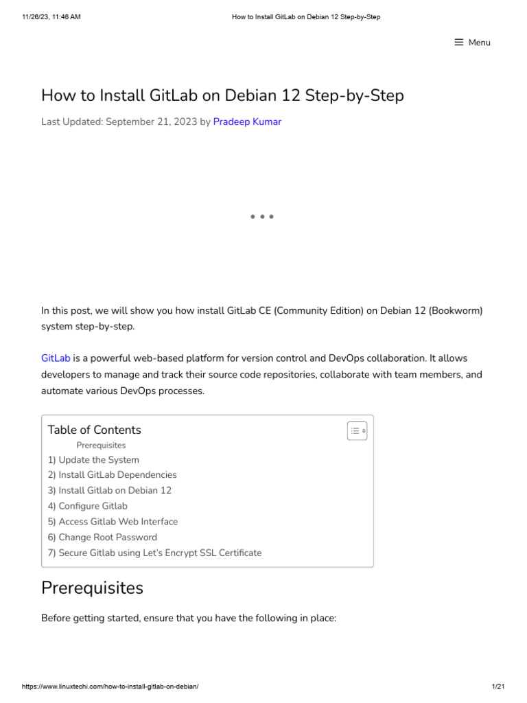 The Best - How To Install GitLab On Debian 12 Step-by-Step | PDF | Transport Layer Security ...