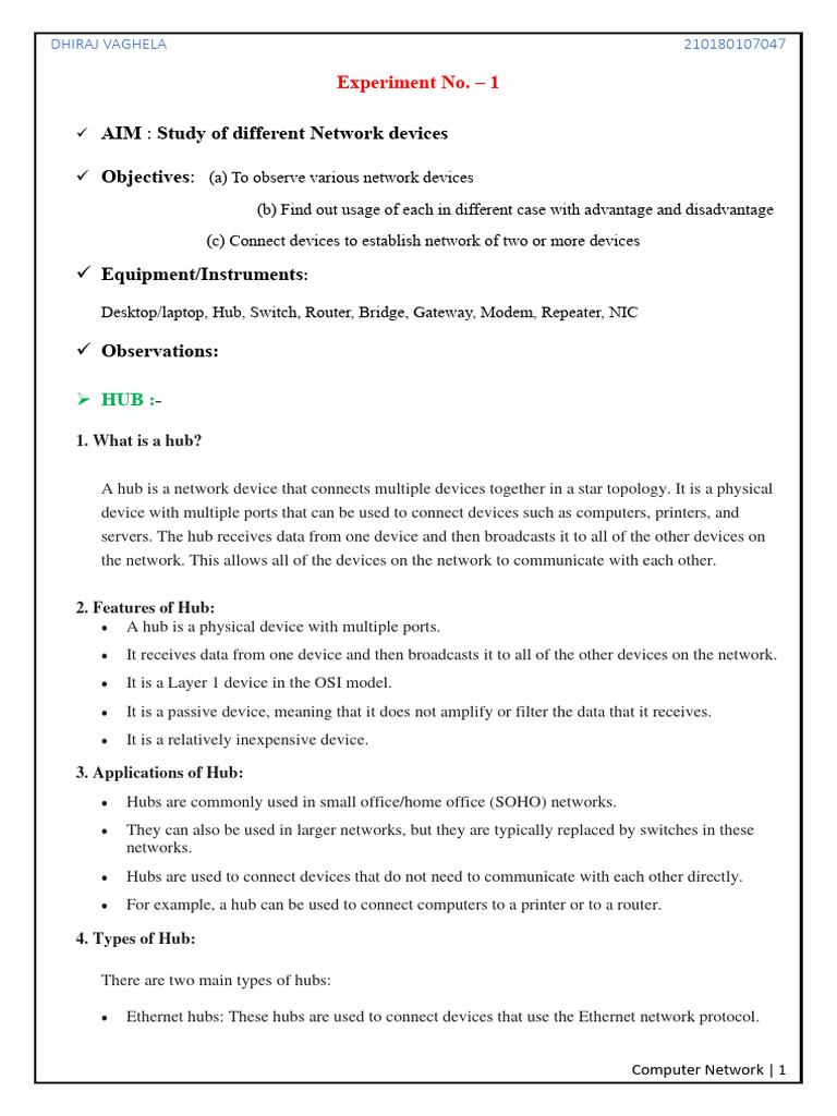 CN Ex1 Dhiraj | PDF | Computer Network | Router (Computing)