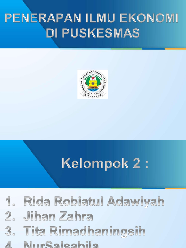 Penerapan ILmu Ekonomi Di Puskesmas Kelompok 2 | PDF