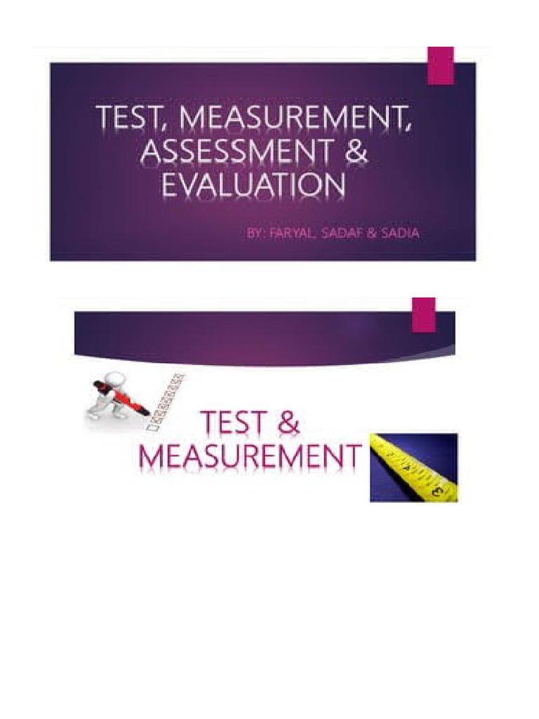 Test, Measurement and Evaluation | PDF | Career & Growth