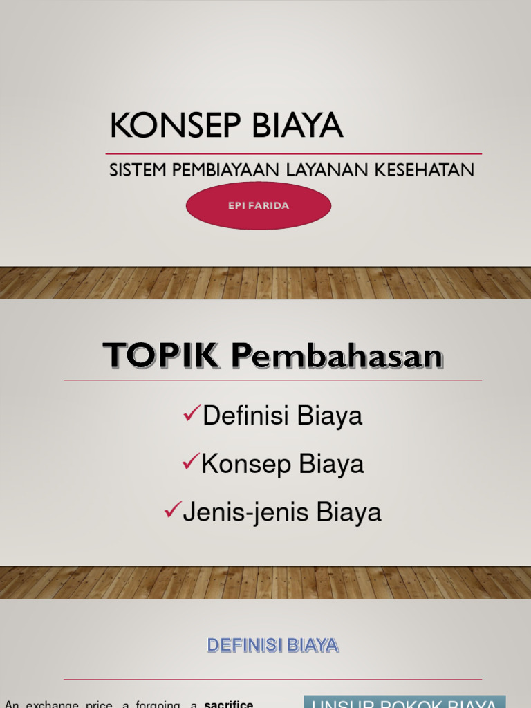 Bu Epi - Konsep Biaya | PDF