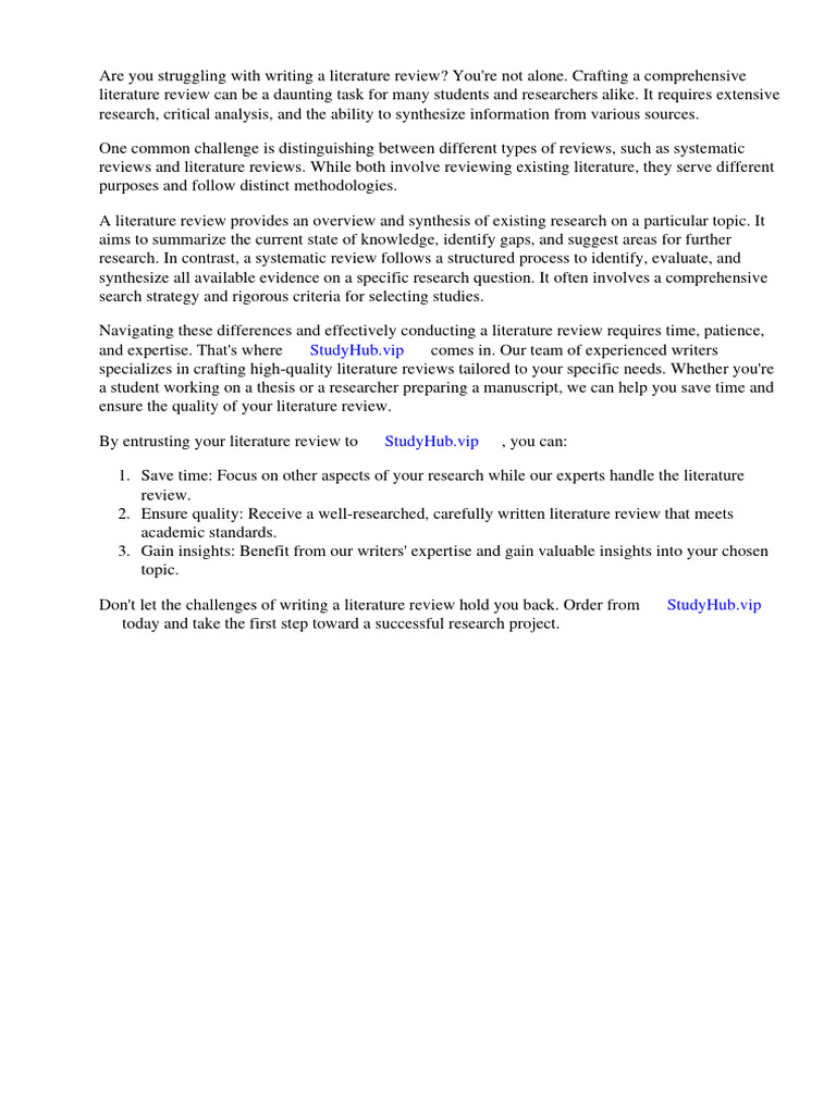 Difference Systematic Review and Literature Review | PDF | Systematic Review | Evidence Based ...