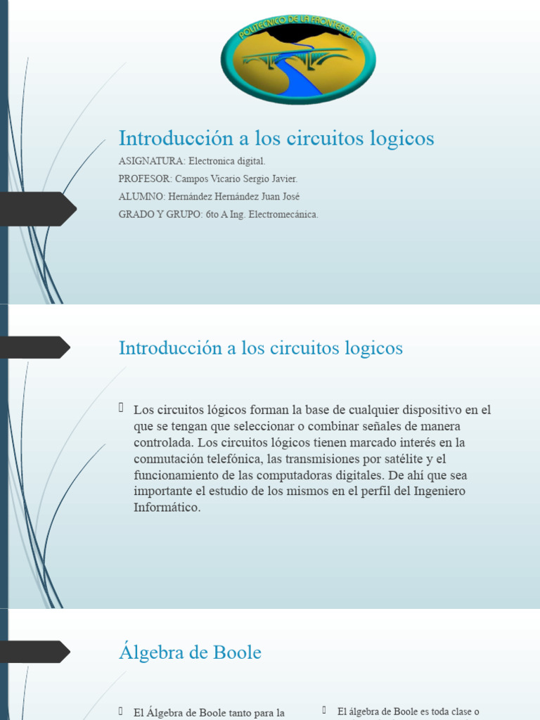 Introducción A Los Circuitos Logicos | PDF | Puerta lógica | Álgebra de Boole