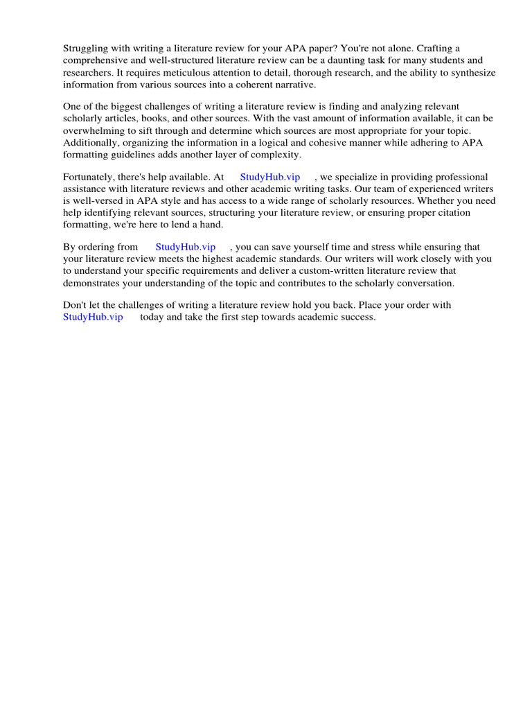 Example of Apa Literature Review Paper | PDF | Apa Style | Citation