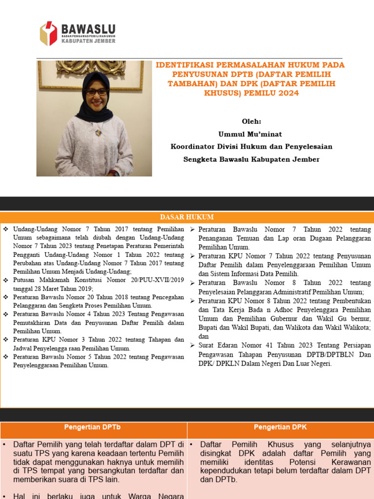 Rev - PPT Identifikasi Permasalahan Hukum DPTB Dan DPK (1) - 1 | PDF