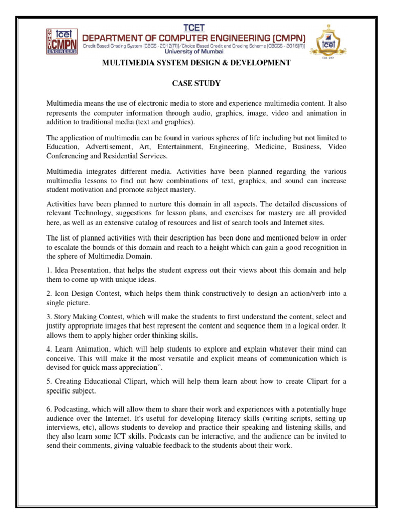 Multimedia Case Study | PDF | Multimedia | Mass Media