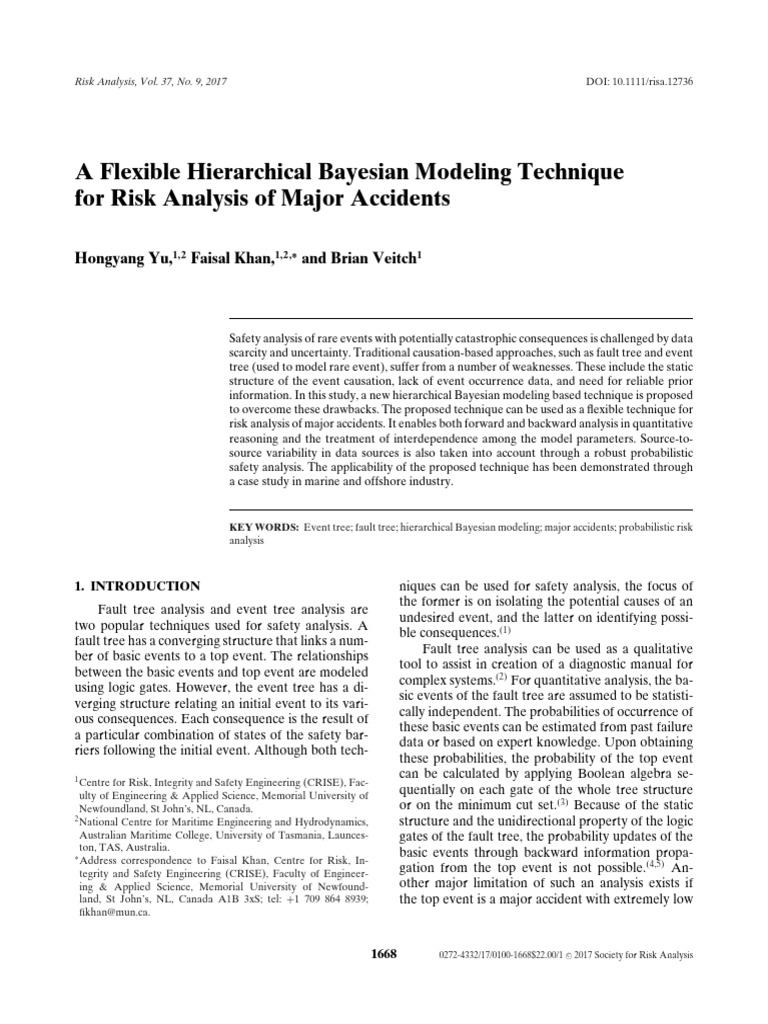 Bayesian Risk Analysis for Major Accidents | PDF | Probability | Mathematical And Quantitative ...