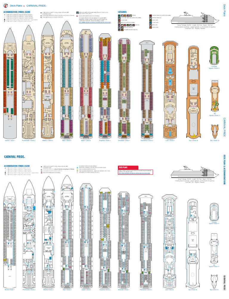 Carnival Pride Deck Plan PDF | PDF