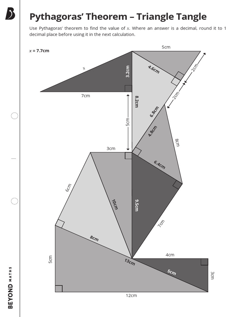 Pythagorean Theorem Triangle Problems | PDF