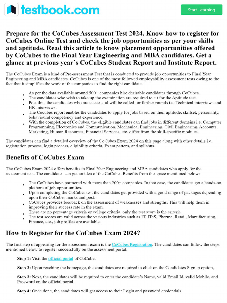 Placement Exam Info | PDF