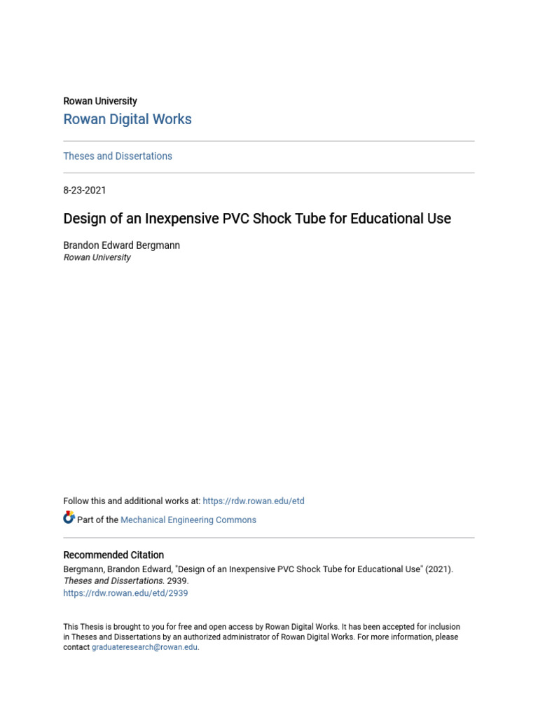 Design of an Inexpensive PVC Shock Tube for Educational Use | PDF ...