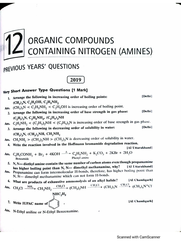 Amines PYQ | PDF