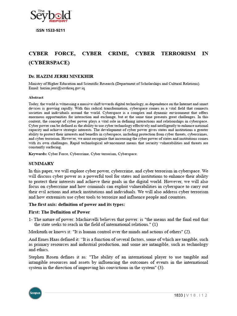 Cyber Power and Security Dynamics | PDF | Cybercrime | Cyberspace