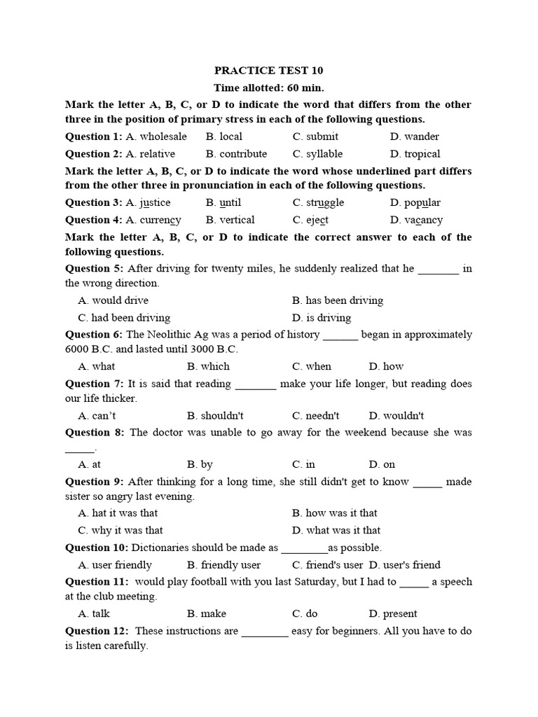 PRACTICE TEST 10 | PDF | Tornadoes | Thunderstorm