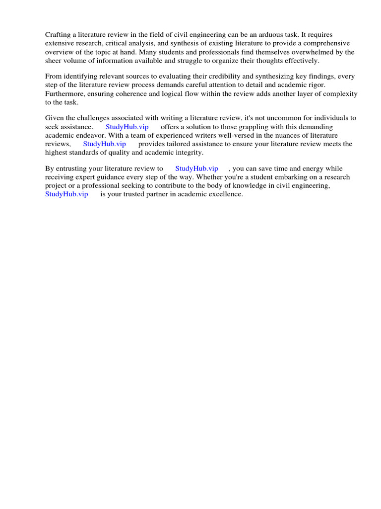 Literature Review Sample Civil Engineering | PDF | Literature Review ...