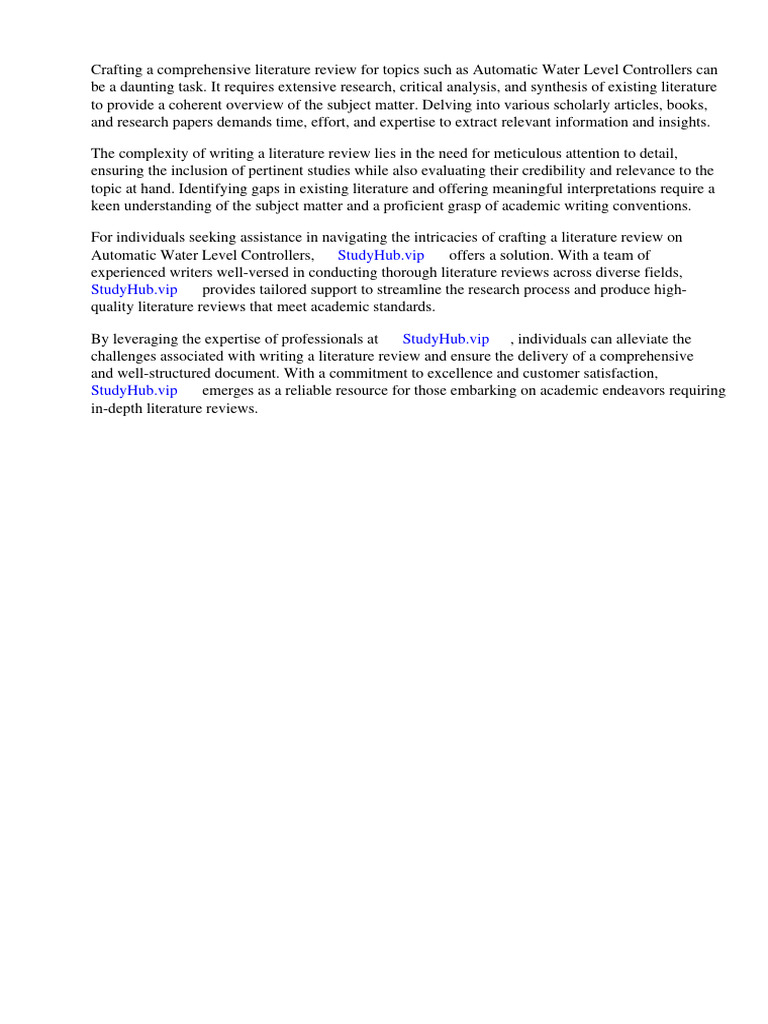 Literature Review of Automatic Water Level Controller | PDF | Relay | Power Inverter