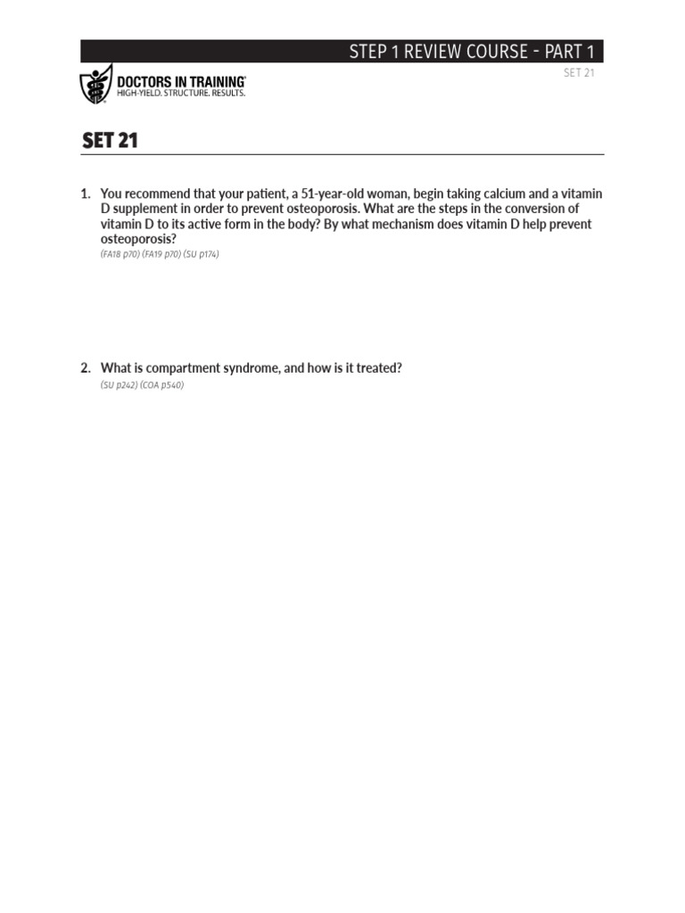 S1 2019 Set 21 Questions | PDF | Kidney | Vitamin D