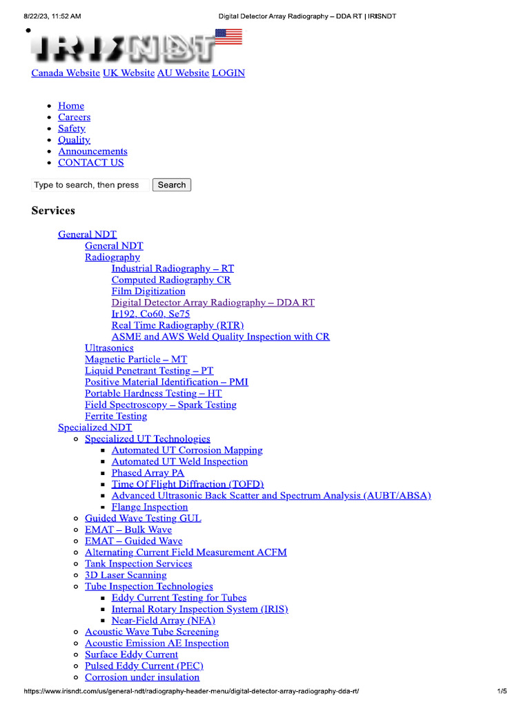 Digital Detector Array Radiography – DDA RT _ IRISNDT | PDF