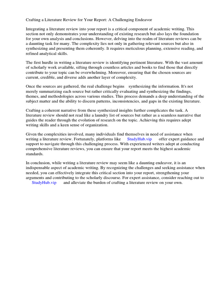 Report Format Literature Review | PDF | Thesis | Literature Review