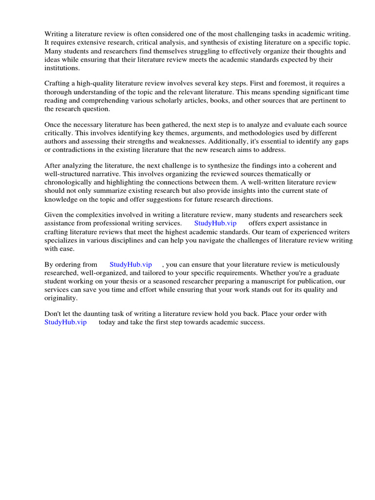 Cara Menulis Literature Review Yang Baik | Download Free PDF ...