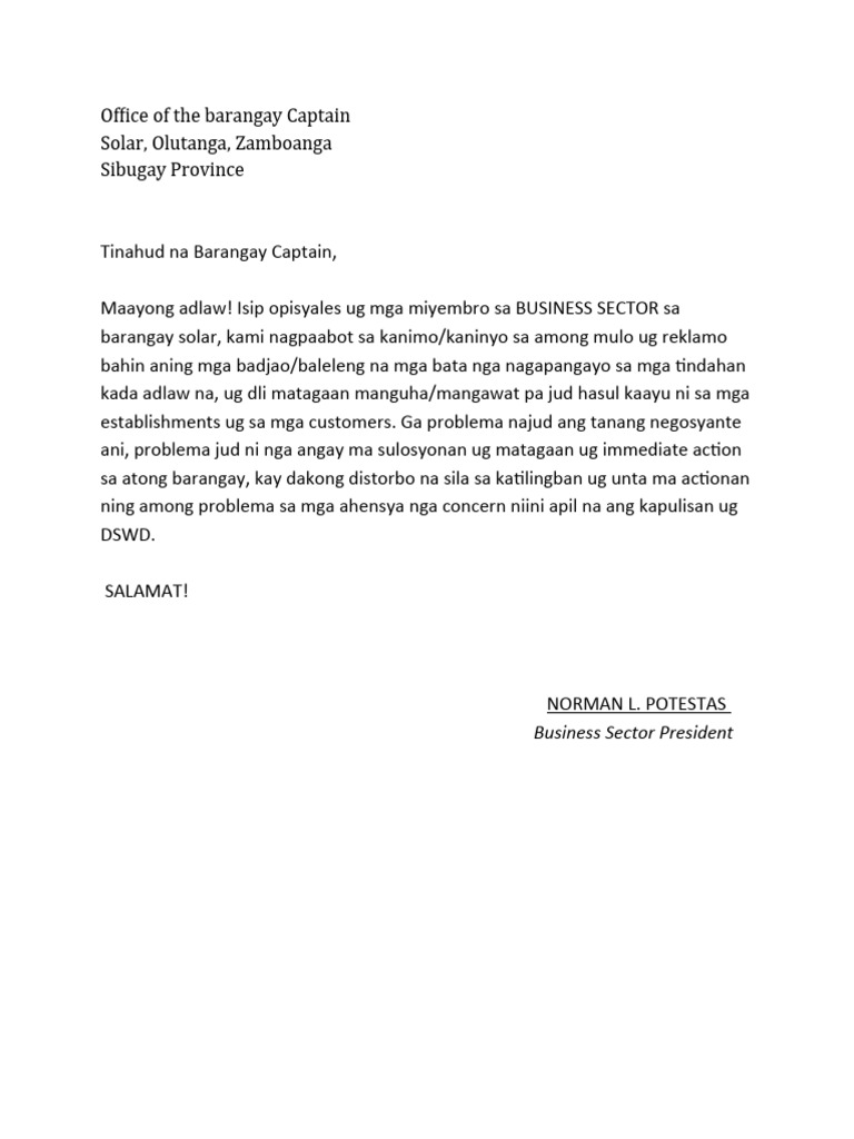 Office of The Barangay Captain | PDF