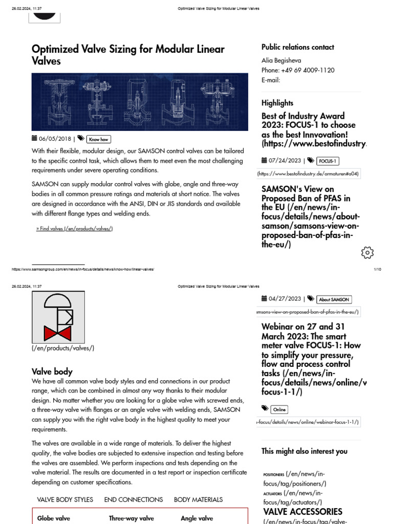 Modular Linear Valve Sizing Guide | PDF | Valve | Actuator