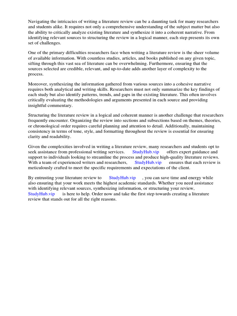 Research Literature Review | Download Free PDF | Essays | Thesis
