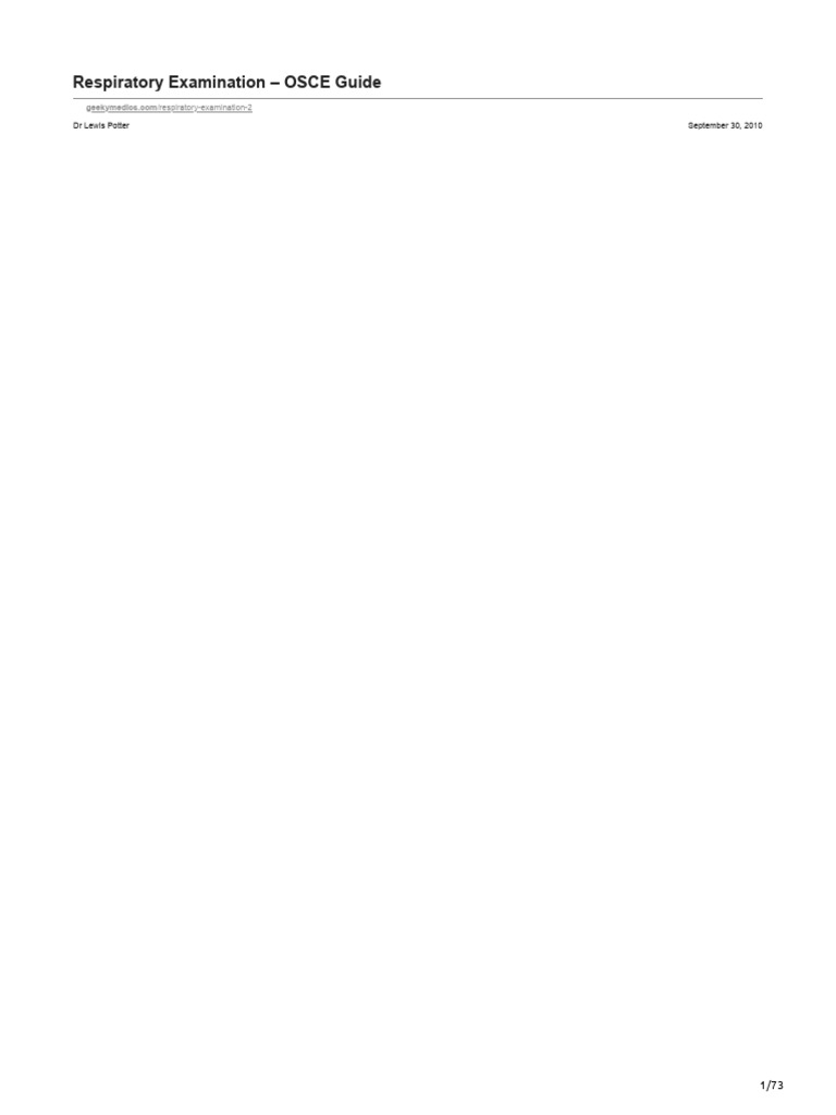 Respiratory Examination OSCE Guide | PDF