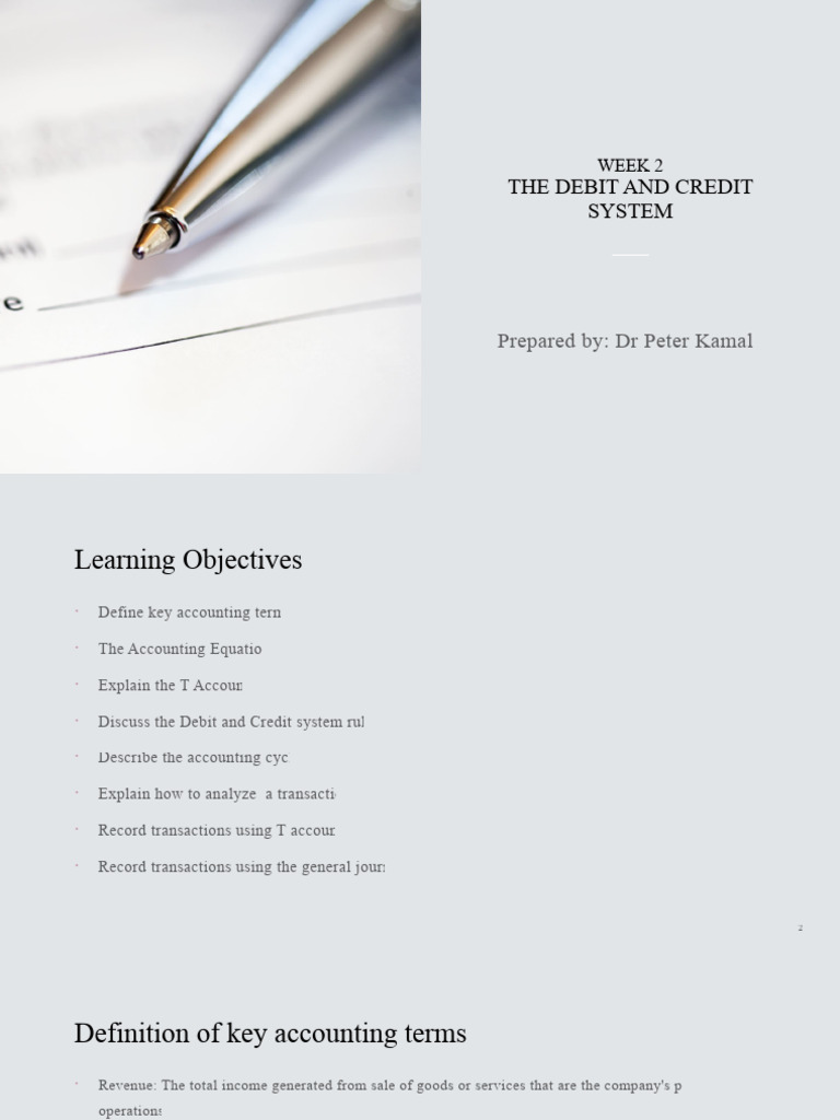 Week 2 The Debit and Credit System | PDF | Debits And Credits | Economies