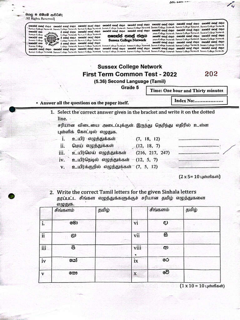 Grade 5 - 2022 | PDF