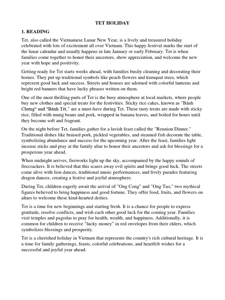 Tet Holiday | PDF
