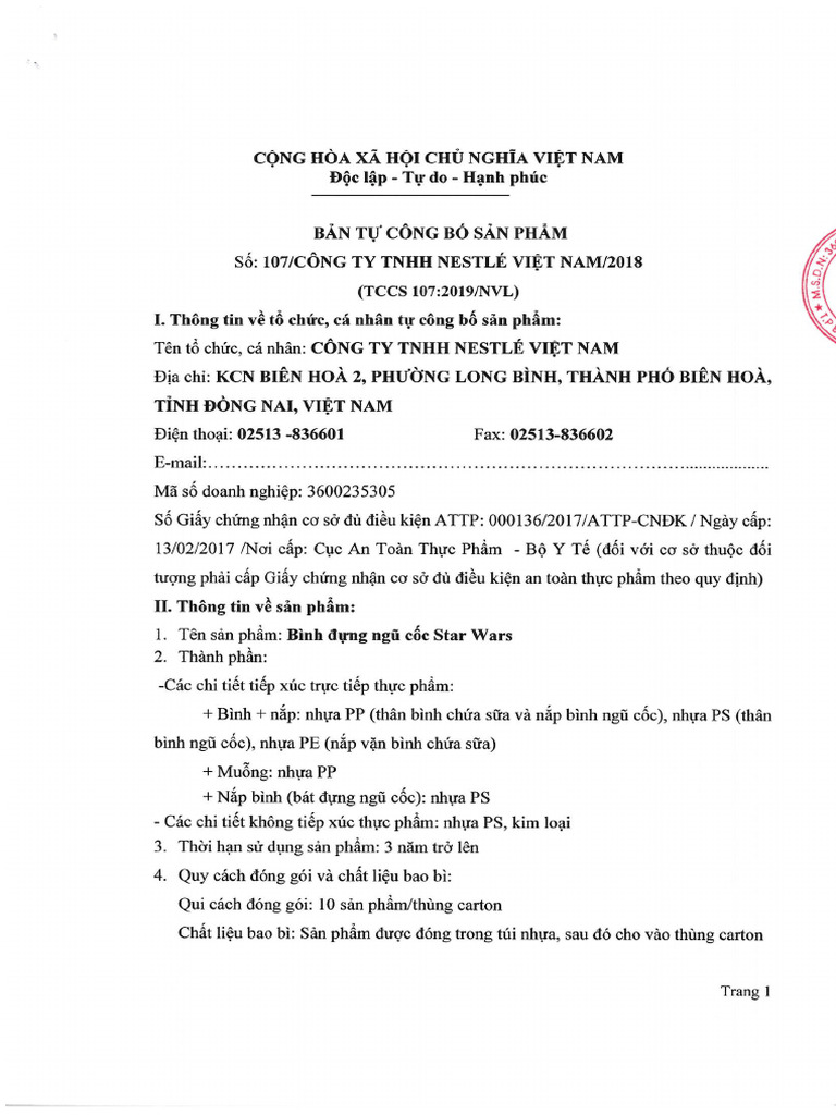 TCCS 107 2019 NVL - Binh Dung Ngu Coc Star Wars 19092019 | PDF