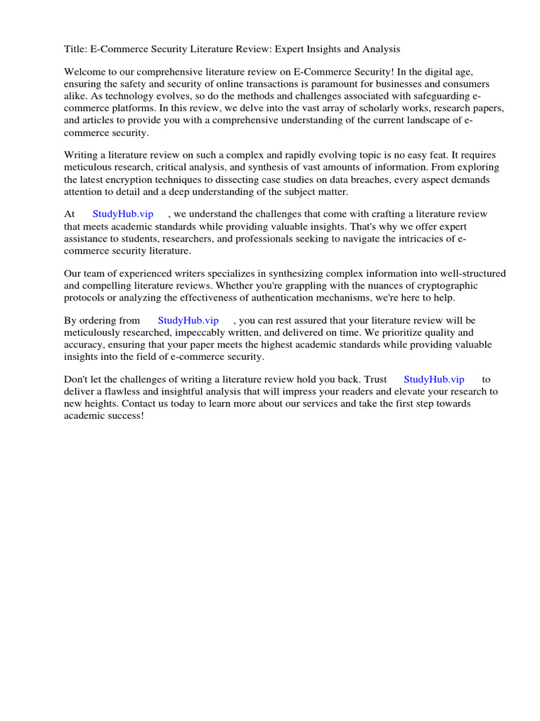 E Commerce Security Literature Review Download Free Pdf Security Computer Security