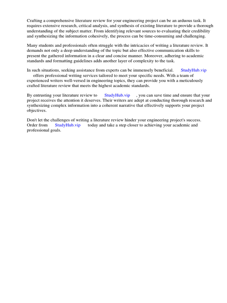 Engineering Project Literature Review Example | PDF