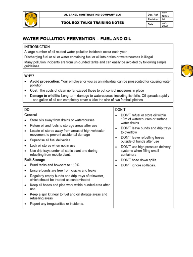 Water Pollution Prevention Guidelines | PDF | Water Pollution ...