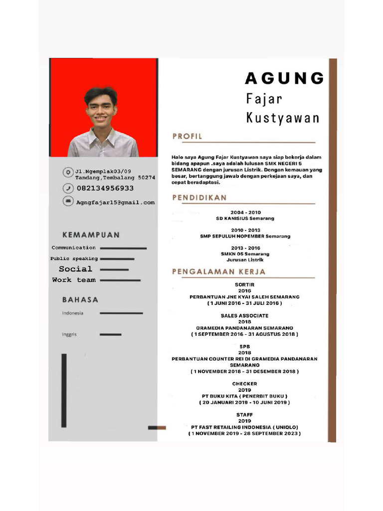 CV Agung | PDF