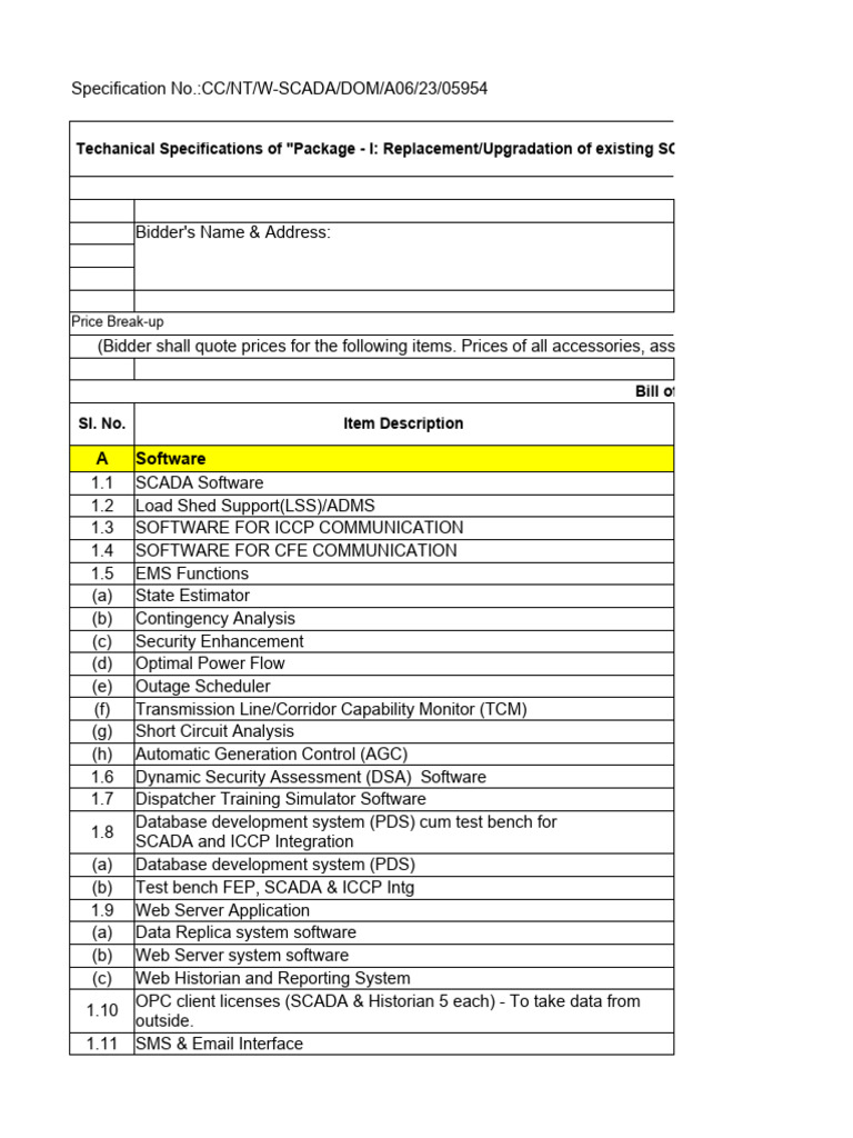 03-Volume-III_Schedule-I-Unpriced BOQ 1st_Stage | PDF | Virtualization ...