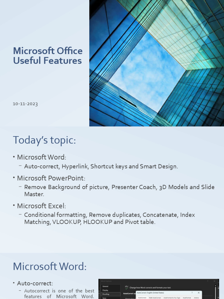 Microsoft Office Useful Features | PDF | Microsoft Word | Hyperlink