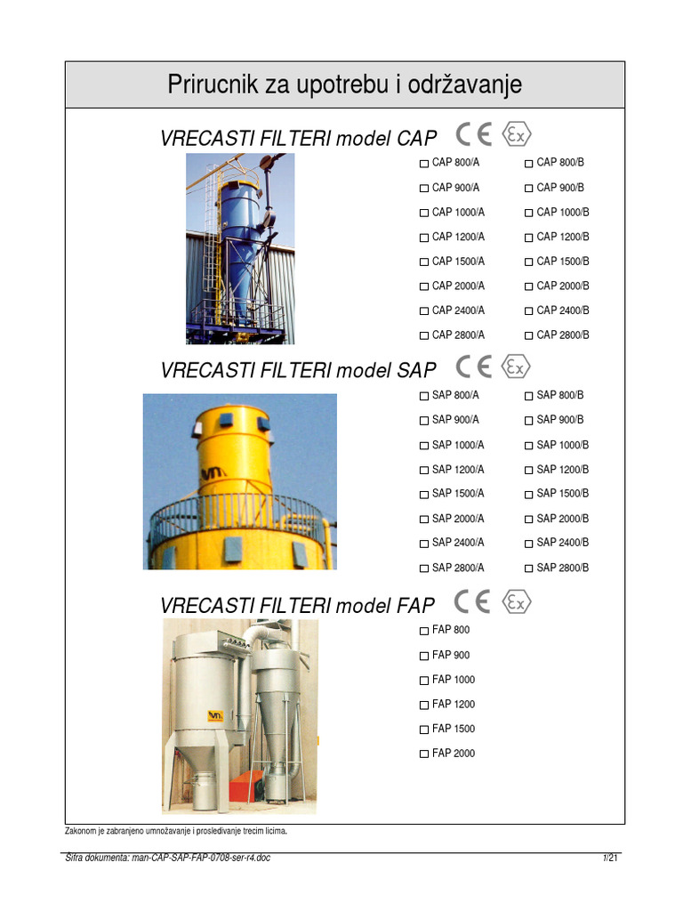 Man-CAP-SAP-FAP-0708-Ser-r4 Vrecasti Filter Na Silosu SAP 1200B 4.04 | PDF