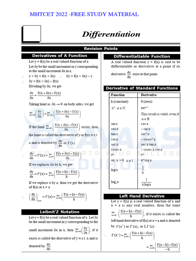 Differentiation | PDF