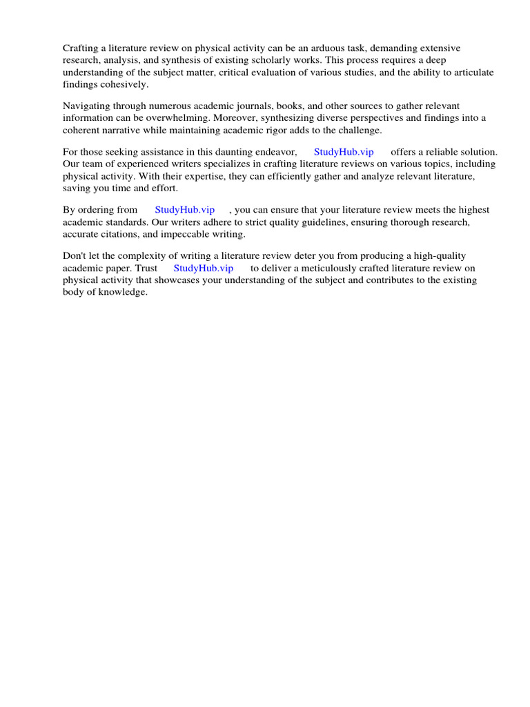 Literature Review Physical Activity Pdf Systematic Review 3030