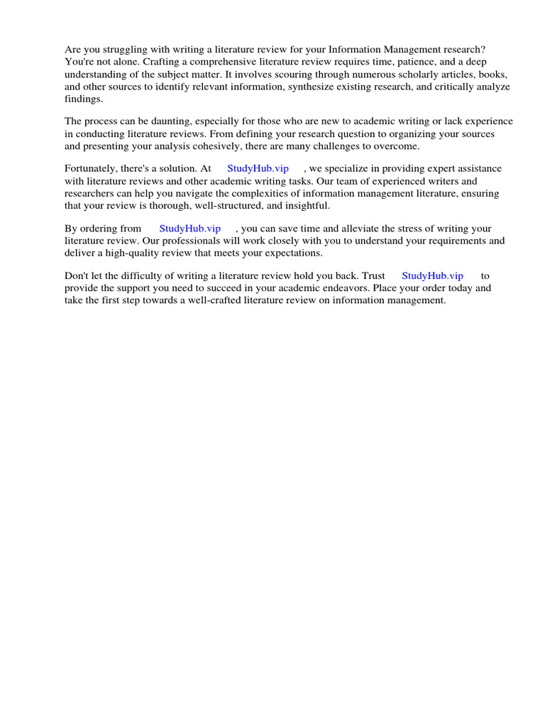 Information Management Literature Review | PDF | Systematic Review ...