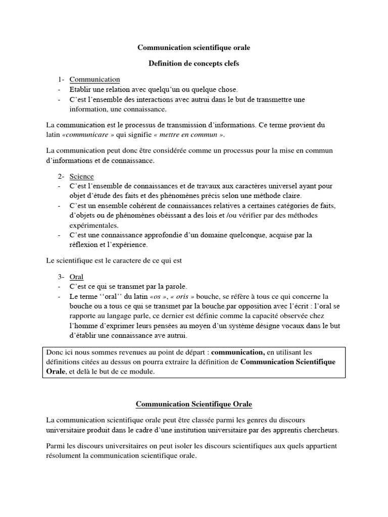 Communication Scientifique Orale-Converti | PDF | la communication ...