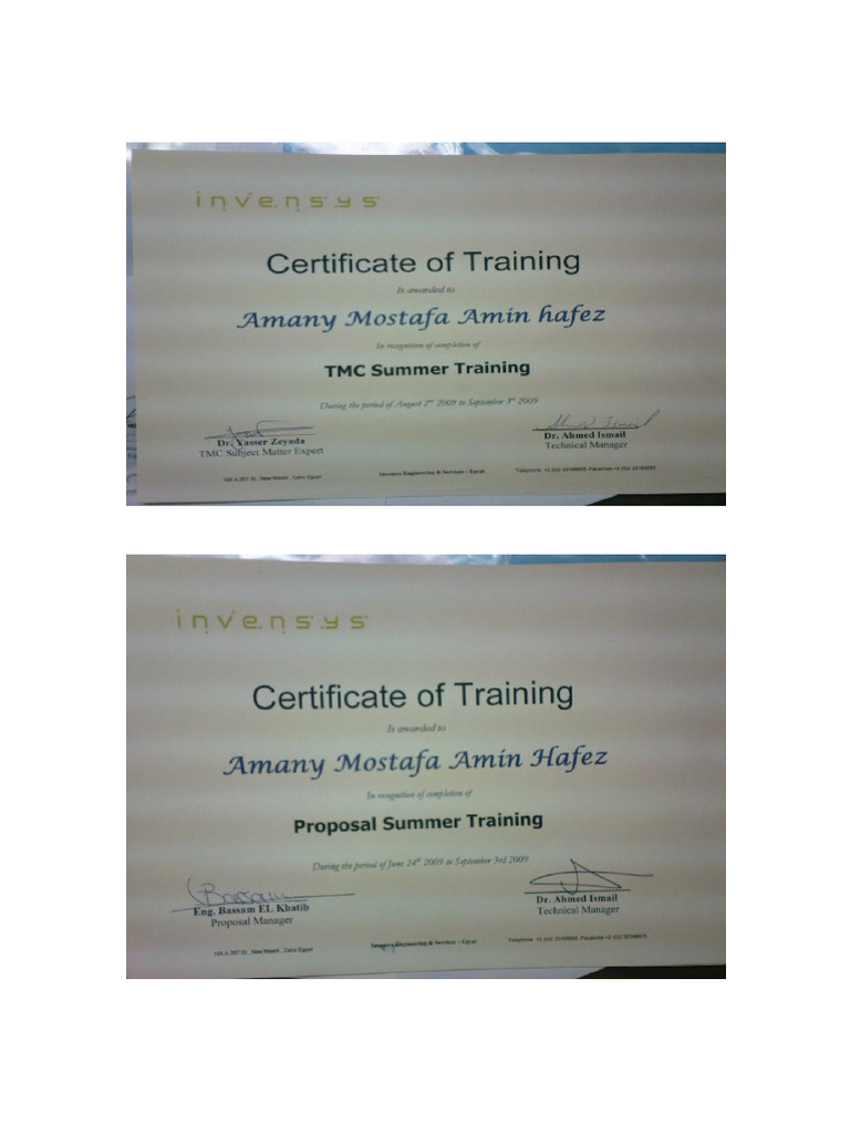 certificates training | PDF