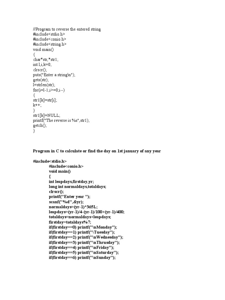 Program To Reverse The Entered String | PDF | C (Programming Language ...