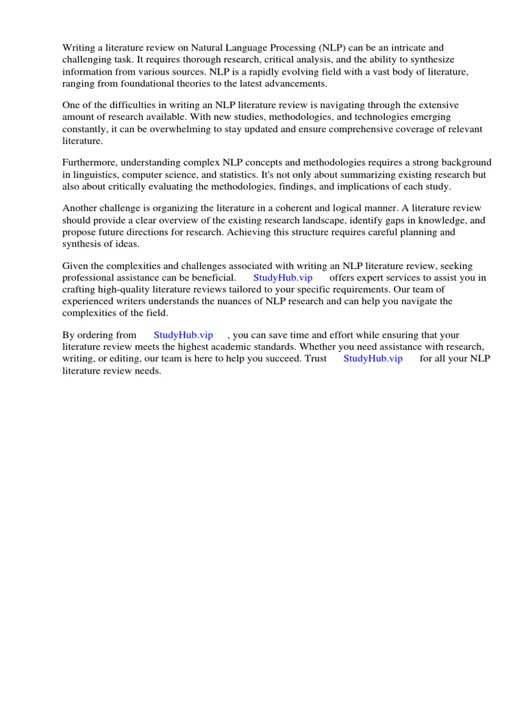 NLP Literature Review Guide | PDF | Artificial Intelligence | Intelligence (AI) & Semantics