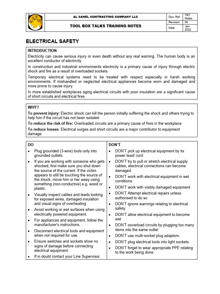 18. Electrical Safety | PDF | Ac Power Plugs And Sockets | Electrical ...