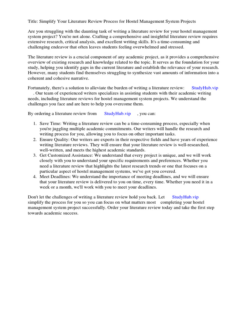 Hostel Management System Project Literature Review | PDF | Php | Databases Hostel Management System Project Literature Review | PDF | Php | Databases