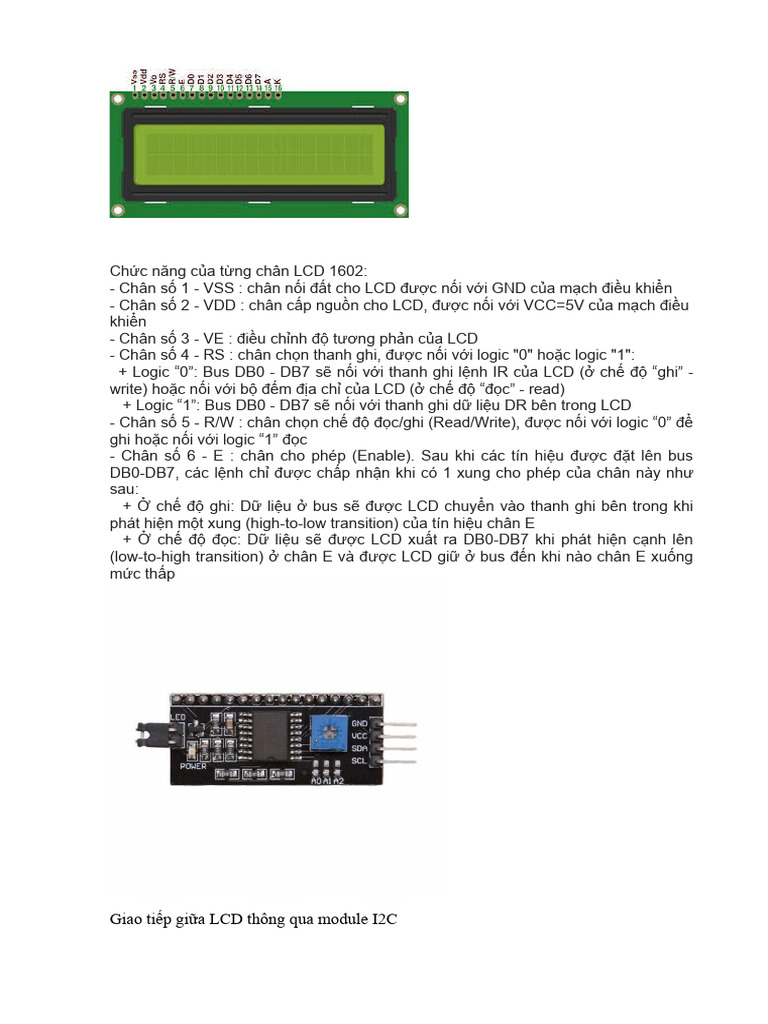 I2c LCD | PDF